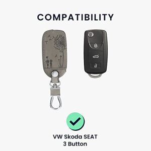 kwmobile Key Cover Compatible with VW Skoda Seat - Dandelion Love