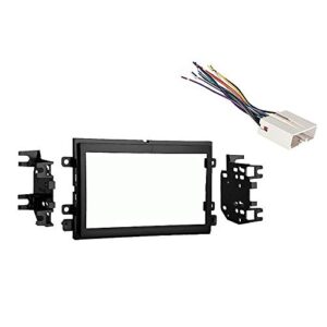 compatible with ford f 250 350 450 550 2005 2006 2007 double din stereo harness radio dash kit