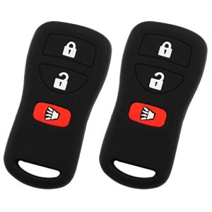 2 for 02-18 nissan infiniti rubber keyless entry remote key fob skin cover 3btn