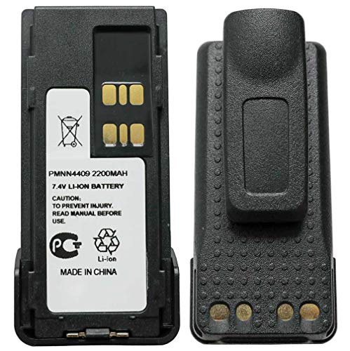 Teseko PMNN4409 PMNN4409AR PMNN4412 7.4V 2200mAh Li-ion Two-Way Radio High-Capacity Battery Replacement for Motorola XPR3300 XPR3500 DP4400 XPR7350 XPR7550+Belt Clip