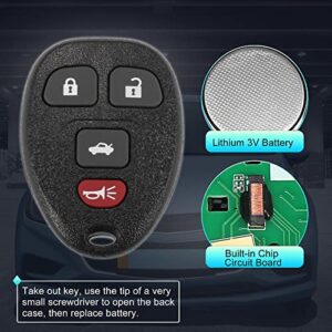 X AUTOHAUX 315MHz KOBGT04A Keyless Entry Remote Car Key Fob for Chevy Malibu HHR for Pontiac G5 G6 Grand Prix Solstice for Saturn Aura Sky for Buick LaCrosse 15252034 4 Buttons