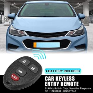 X AUTOHAUX 315MHz KOBGT04A Keyless Entry Remote Car Key Fob for Chevy Malibu HHR for Pontiac G5 G6 Grand Prix Solstice for Saturn Aura Sky for Buick LaCrosse 15252034 4 Buttons