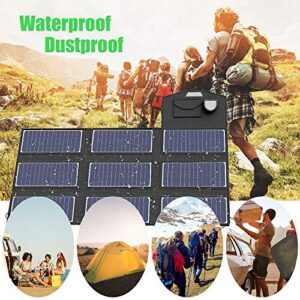 X-DRAGON 70W Monocrystalline Foldable Solar Panel (5V USB with Solar IQ + 18V DC+ Parallel Port) Water Resistant Charger for Portable Generator,car Battery,Cellphone, Tablet,and More (18V 70W)