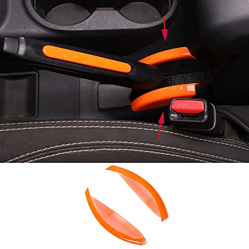 SZDEDA 2PCS ABS Handbrake Lower Cover Decorative Trim Fit for Jeep Wrangler JK 2011-2017 Interior Car Accessories (Orange)