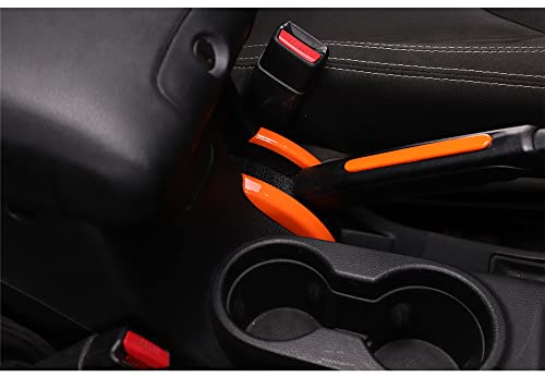 SZDEDA 2PCS ABS Handbrake Lower Cover Decorative Trim Fit for Jeep Wrangler JK 2011-2017 Interior Car Accessories (Orange)