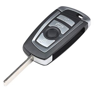 Keymall keyless EWS Modified Flip entry remote car key fob 4 Button 315MHZ with 7935AA ID44 Chip for BMW 330 318 525 530 540 E38 E46 M5 X3 X5 HU92 Blade