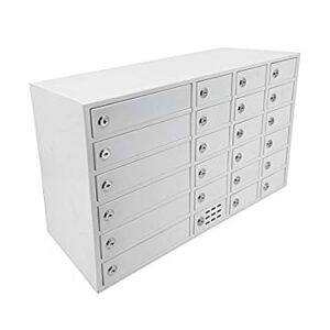 FixtureDisplays® 24-Slot Cellphone USB Charging Station Lockers Assignment Mail Slot Box  24 W x 15 H x 9" D Big (8.2") and Small (4.4") Slots 15255