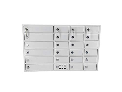 FixtureDisplays® 24-Slot Cellphone USB Charging Station Lockers Assignment Mail Slot Box  24 W x 15 H x 9" D Big (8.2") and Small (4.4") Slots 15255