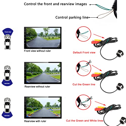 Polarlander Car Rear View Camera 360 Degrees Adjustable CCD High Definition Night Vision Auto Waterproof reversing Backup Camera for Parking Monitor DVD