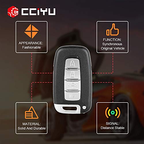 cciyu X 1 Flip Key Fob with Key Blade 4 buttons Replacement for 09 10 11 12 13 14 15 for H yundai Azera Elantra Elantra GT Equus Genesis Sonata Series with FCC 267AL-HMFNA04