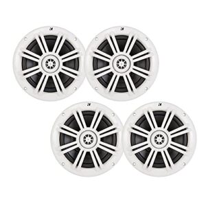 kicker white oem replacement marine 6.5″ 4-ohm coaxial speaker bundle – 4 speakers