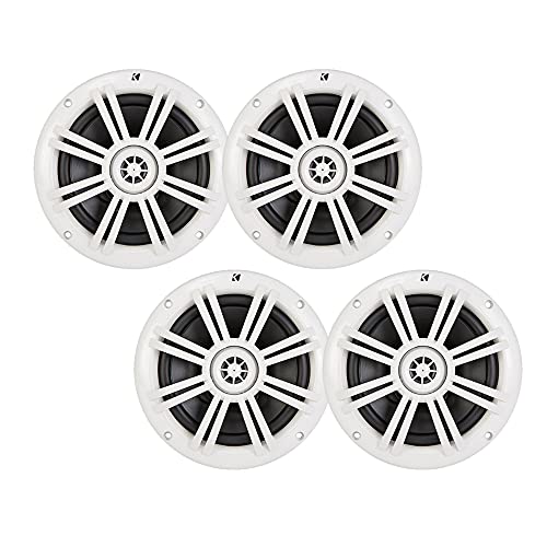 KICKER White OEM Replacement Marine 6.5" 4-Ohm Coaxial Speaker Bundle - 4 Speakers