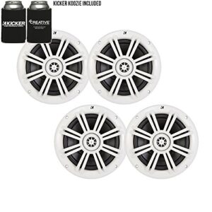 KICKER White OEM Replacement Marine 6.5" 4-Ohm Coaxial Speaker Bundle - 4 Speakers