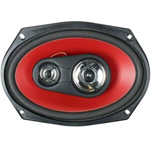 2 Audiobank 6x9 700 Watt 3-Way Red Car Audio Stereo Coaxial Speakers - AB6970