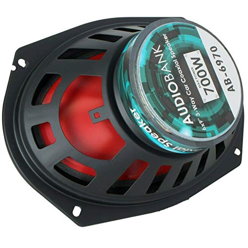 2 Audiobank 6x9 700 Watt 3-Way Red Car Audio Stereo Coaxial Speakers - AB6970