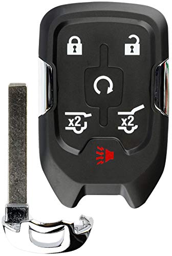 KeylessOption Keyless Entry Remote Start Smart Car Prox Key Fob W/ Key for 15-19 Chevy Tahoe Suburban, 15-20 GMC Yukon XL HYQ1AA