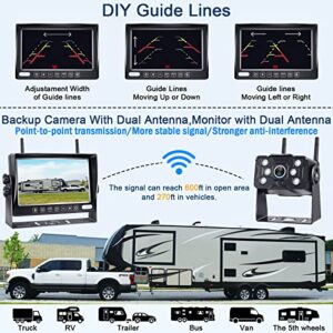 LeeKooLuu RV Backup Camera Wireless HD 1080P 7 Inch Recorder DVR Monitor Touch Key Screen Four Channel Adapter for Furrion Pre-Wired RV Rear View System Waterproof Night Vision 2022 Latest Version LK5