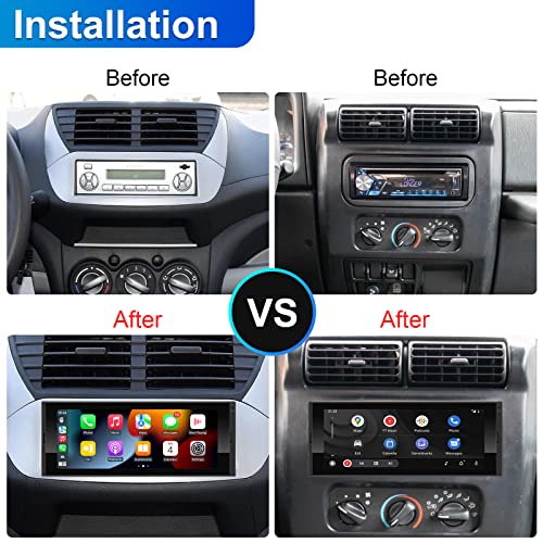 Single Din Touchscreen Car Stereo Wireless CarPlay Wireless Android Auto, 6.9 Inch Android Car Radio Multimedia with GPS Navigation Hands Free Calling WiFi FM SWC USB, Bluetooth Car Audio Receiver