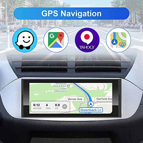 Single Din Touchscreen Car Stereo Wireless CarPlay Wireless Android Auto, 6.9 Inch Android Car Radio Multimedia with GPS Navigation Hands Free Calling WiFi FM SWC USB, Bluetooth Car Audio Receiver