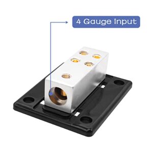 Seamaka 1x4 Gauge in to 4X 8/10 Gauge Out Power Distribution Block for Car Audio Splitter O-074