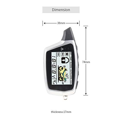 EASYGUARD EM212 2 Way Motorcycle Alarm System with LCD Pager Display Rechargeable Transmitter Built in Shock Sensor & Microwave Sensor Detecting DC12V