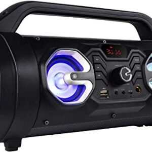 Boytone BT-16S Portable Bluetooth Boombox Speaker, Indoor/Outdoor, 25W, Loud Sound, Deeper Bass, EQ, 5" Subwoofer, 2 x 3 Tweeter, FM, 9H Playtime, USB, Micro SD, AUX, Microphone, Recording, LED Light