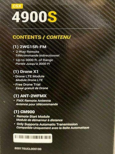 Compustar CSX4900-S 4-Button 2-Way, 3000' Remote Start System w/Drone X1LTE