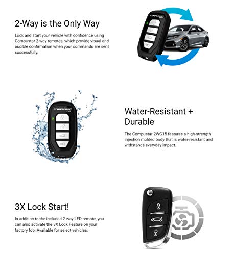 Compustar CSX4900-S 4-Button 2-Way, 3000' Remote Start System w/Drone X1LTE