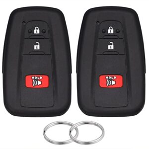 lcyam key fob cover case for 2019-2022 toyota corolla hatchback rav4 xle prius 3 button smart key , black black