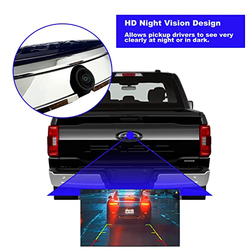 Backup Rear Cameras Compatible with Ford F150 F250 F350 F450 F550 2004-2016, with Ford Flex 2009-2012, w/ Ford Tailgate Emblem Backup Camera HD Night Vision/ Starlight Night Vision/ AHD Waterproof