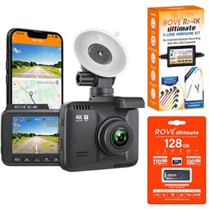 rove r2-4k dash cam | hardwire kit | 128 gb micro sd card