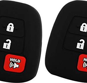 KeyGuardz Keyless Remote Car Key Fob Outer Shell Cover Soft Rubber Case for Toyota Scion iQ tC xB xD Rav4 Tacoma Yaris (Pack of 2)