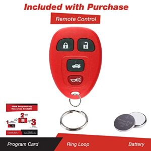 Keyless Entry Remote Red Car Key Fob for Buick Cadillac Chevrolet (15912859, OUC60270)