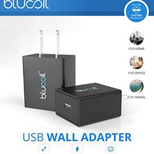 Blucoil USB Universal Wall Charger with 5V 1000mA Output Power, USB 2.0 Port, Over Current Protection for Portable Headphone and Amplifiers, Other Electronic Devices (Model No. KA25-0501000US)