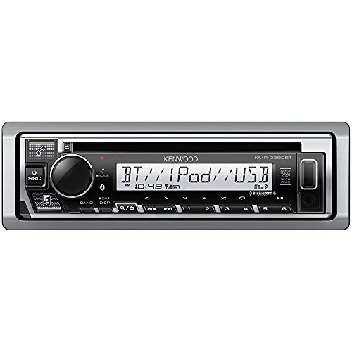 KENWOOD KMR-D382BT Car & Marine Stereo - Single Din, Bluetooth Audio, CD USB MP3, Aux in, AM FM Radio SiriusXM Ready, Weatherproof, Multi Color Illumination