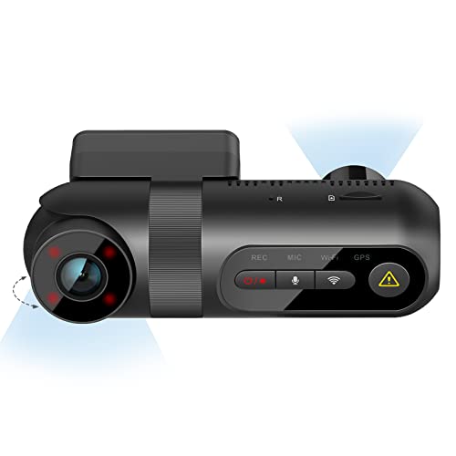 VIOFO T130 2 Channel Dash Cam, Front Inside/Cabin 1440P+1080P Dual Channel Car Dash Camera, Built-in WiFi GPS, IR Night Vision, Supercapacitor, G-Sensor, Parking Monitor, 256GB Supported