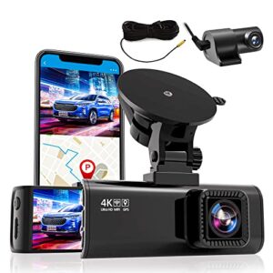 [f7ns+in-car rear camera]-redtiger f7ns 4k dash cam with wi-fi gps front and in-car rear camera and cable