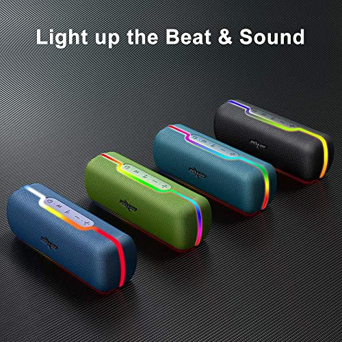 ZEALOT Portable Bluetooth Speaker, Outdoor Speaker, Wireless Speaker with Subwoofer 20W, Dual Pairing, Loud Stereo Bass, Waterproof IPX5, Dual Driver/USB/TF/AUX, Long Playtime, Home/Outdoor/Gym–Black