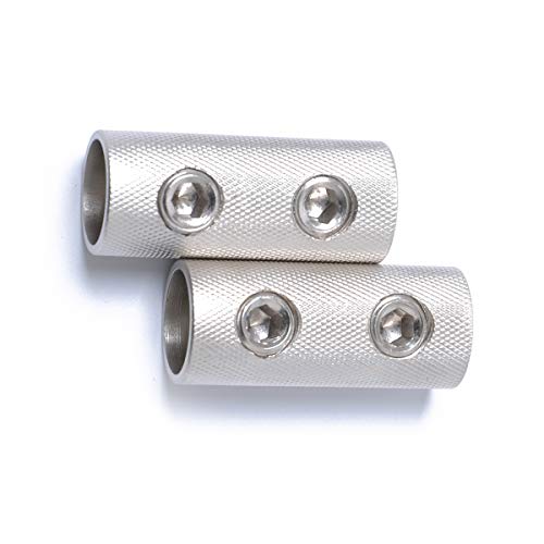 Wakauto 2 PCS 1/0 Gauge Wire Couplers Audio Car Brass Terminal Butt Connectors - 0GA