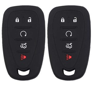 btopars 2pcs black rubber silicone key fob cover case skin remote shell holder compatible with chevrolet chevy camaro cruze malibu traverse blazer trailblazer equinox 2018 2019 2020 2021