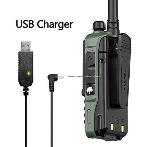 Green Baofeng UV-S9X3 5W Tri-Band Radio (UV-5R 3rd Gen) USB Charger Rechargeable Walkie Talkies Long Range Two Way Radio