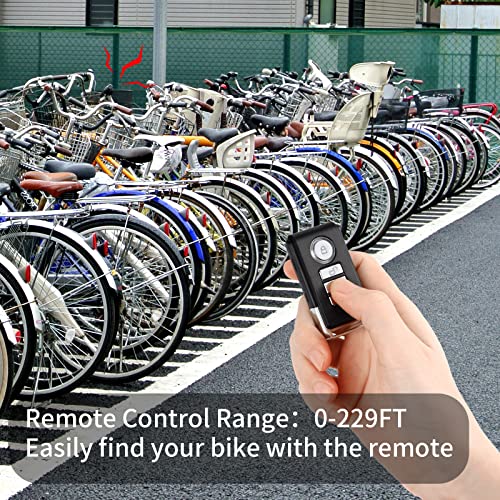 Rupse Rechargeable Bike Alarm with Remote, Motorcycle Alarm System with Motion Sensor, Waterproof 110dB Loud Anti-Theft Alarm Wireless Alarm System Outdoor for Motorcycle Bike E-Bike Scooter Vehicle