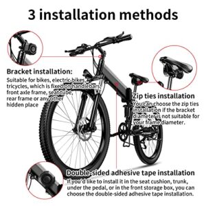 Rupse Rechargeable Bike Alarm with Remote, Motorcycle Alarm System with Motion Sensor, Waterproof 110dB Loud Anti-Theft Alarm Wireless Alarm System Outdoor for Motorcycle Bike E-Bike Scooter Vehicle