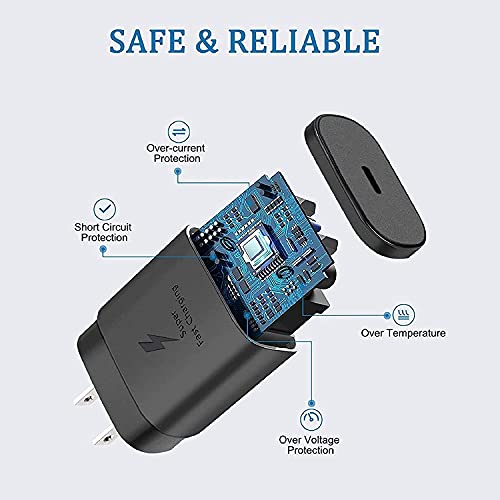 Samsung Super Fast Charging,25W USB C Wall Charger Block with 5FT Type C Cable Compatible Samsung Galaxy S23/S23+/S23Ultra/S22/S22+/S22Ultra/S21/S21+/S20/S20+/S10/S10e/S9/Note 20/Note 10/Note 9/Note8