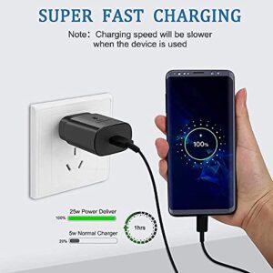 Samsung Super Fast Charging,25W USB C Wall Charger Block with 5FT Type C Cable Compatible Samsung Galaxy S23/S23+/S23Ultra/S22/S22+/S22Ultra/S21/S21+/S20/S20+/S10/S10e/S9/Note 20/Note 10/Note 9/Note8