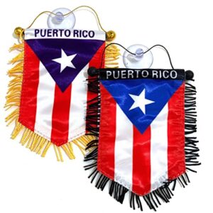 Puerto RICO Mini Rearview Mirror Mini Flag,Nuestra Hermosa Bandera