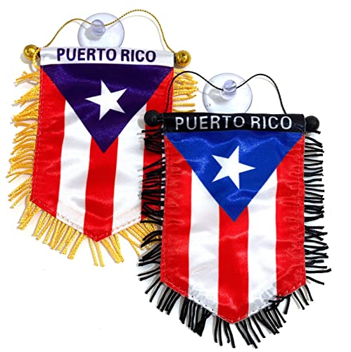 Puerto RICO Mini Rearview Mirror Mini Flag,Nuestra Hermosa Bandera