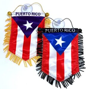 Puerto RICO Mini Rearview Mirror Mini Flag,Nuestra Hermosa Bandera