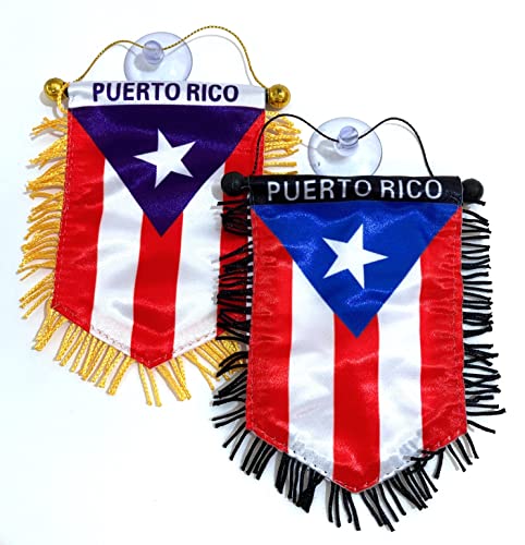 Puerto RICO Mini Rearview Mirror Mini Flag,Nuestra Hermosa Bandera