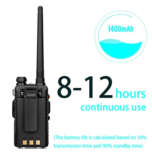 Retevis RT-5R 2 Way Radio Long Range,Business Walkie Talkies,Dual Band,High Power,Two Way Radio for Construction,Industrial with Multi Charger (6 Pack)